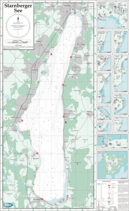 Nautische Seekarte Starnberger See 1:25.000 - Foliendruck - Kroiss Verlag